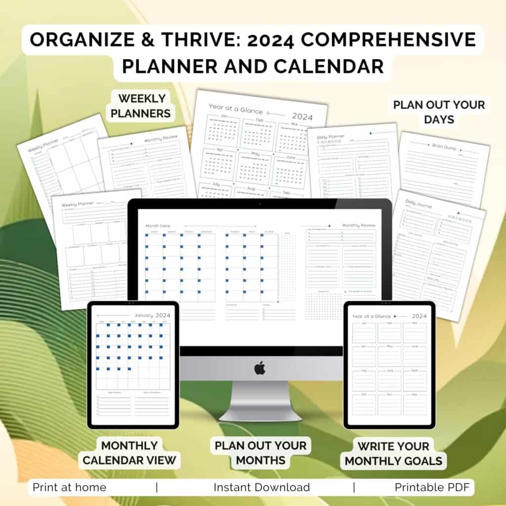 2024 Essential Calendar: Planner & Calendar System - Keto Keuhn Nutrition